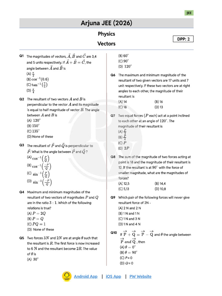 Arjuna Jee DPP 2 | PDF