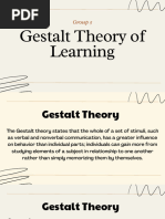 Gestalt Theory of Learning | PDF | Learning | Mental Processes