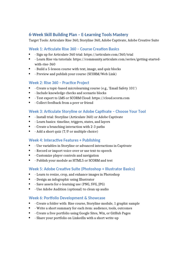 E-Learning Tools Mastery Plan | PDF