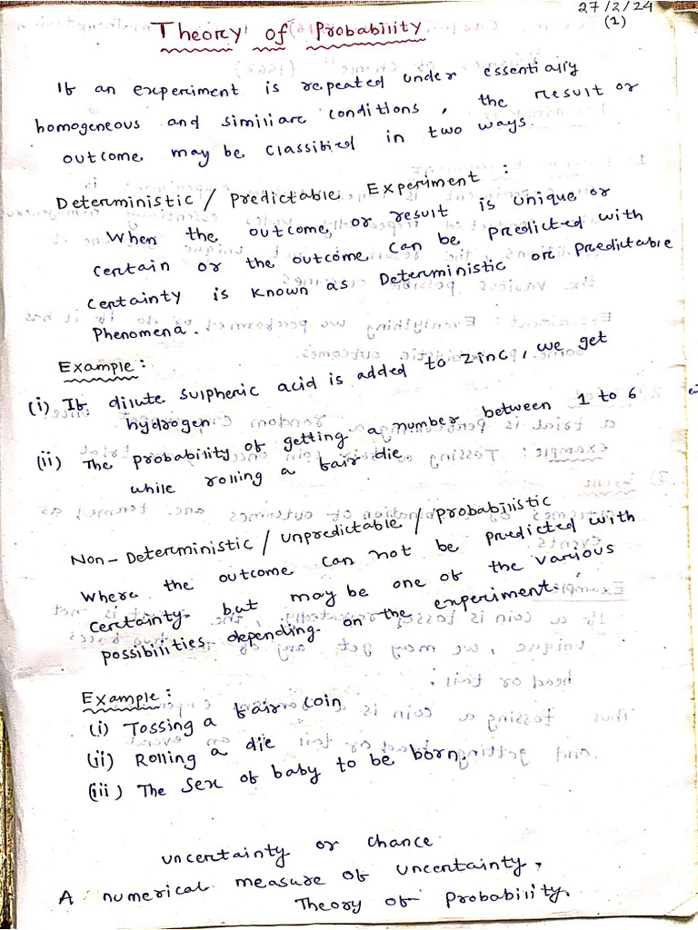 Probability Notes | PDF