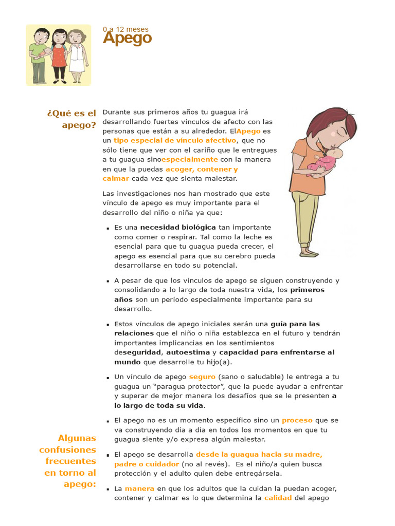 Apego seguro en la crianza infantil | PDF | Teoría de apego | Cognición