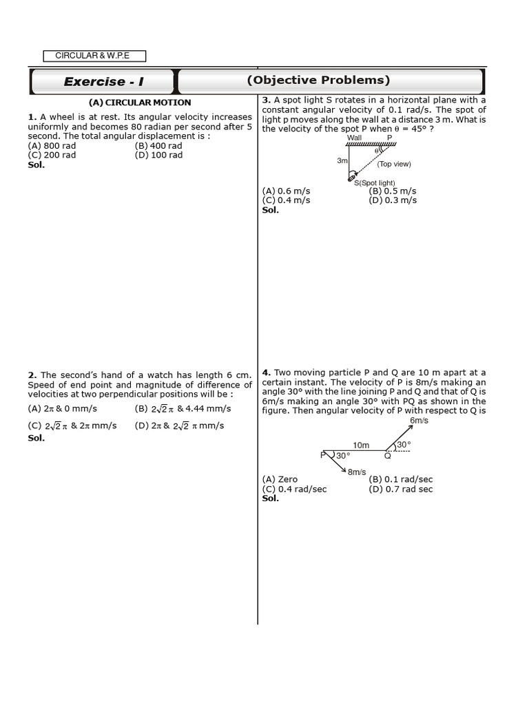 Circular Motion Problems and Solutions | PDF | Acceleration | Force