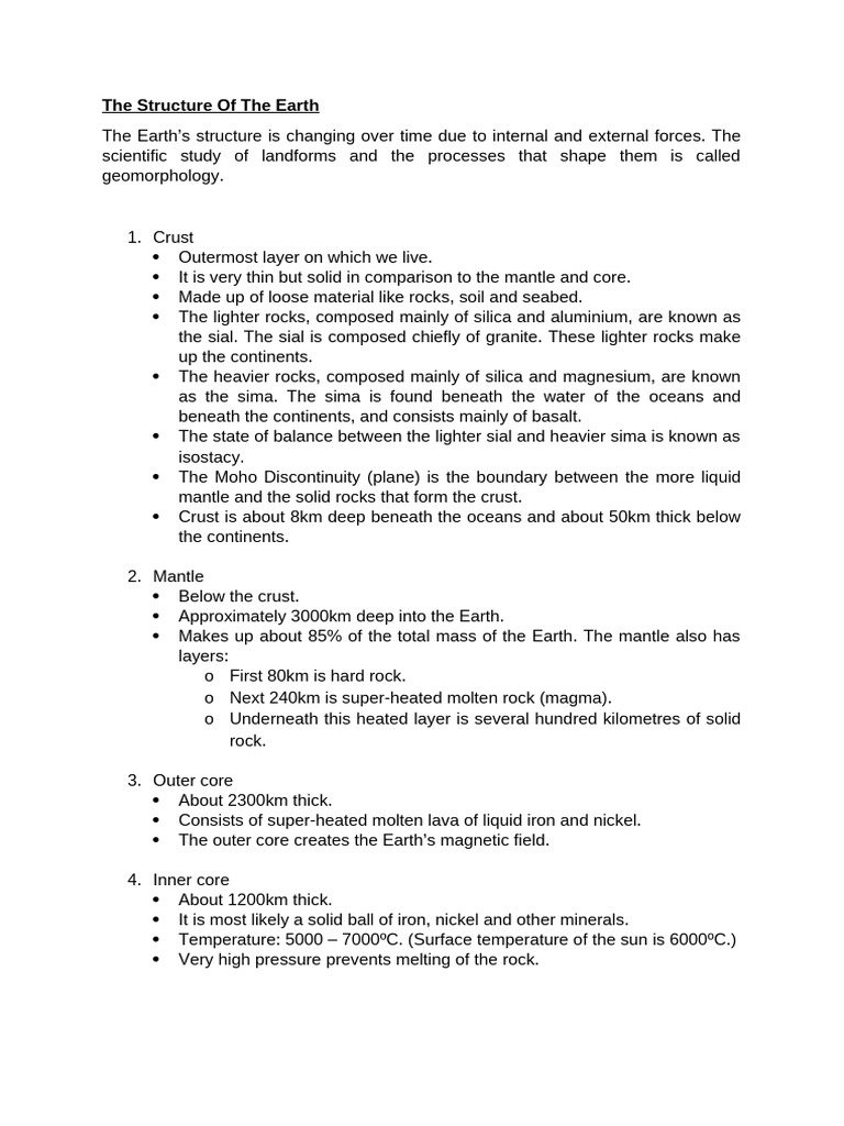 Term 2 Notes (Geomorphology) | PDF | Rock (Geology) | Plate Tectonics