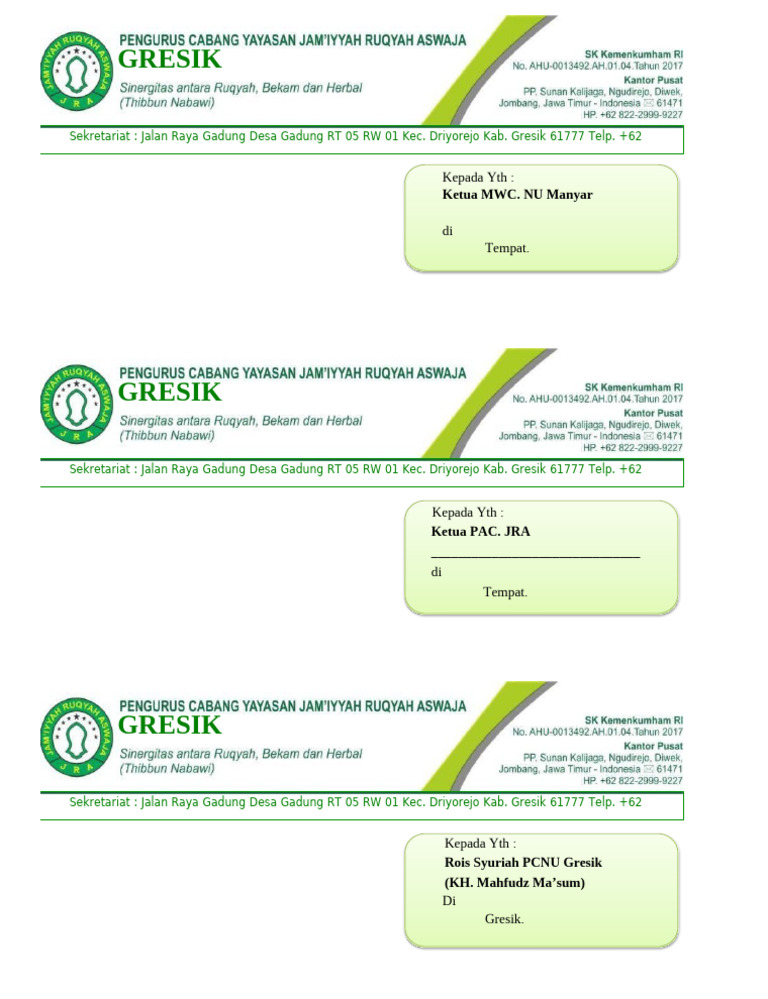 AMPLOP Pengurus | PDF