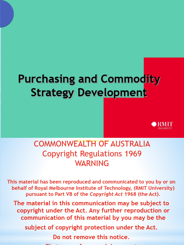 Topic 7 Purchasing and Commodity Strategy Development | PDF | Supply Chain | Procurement