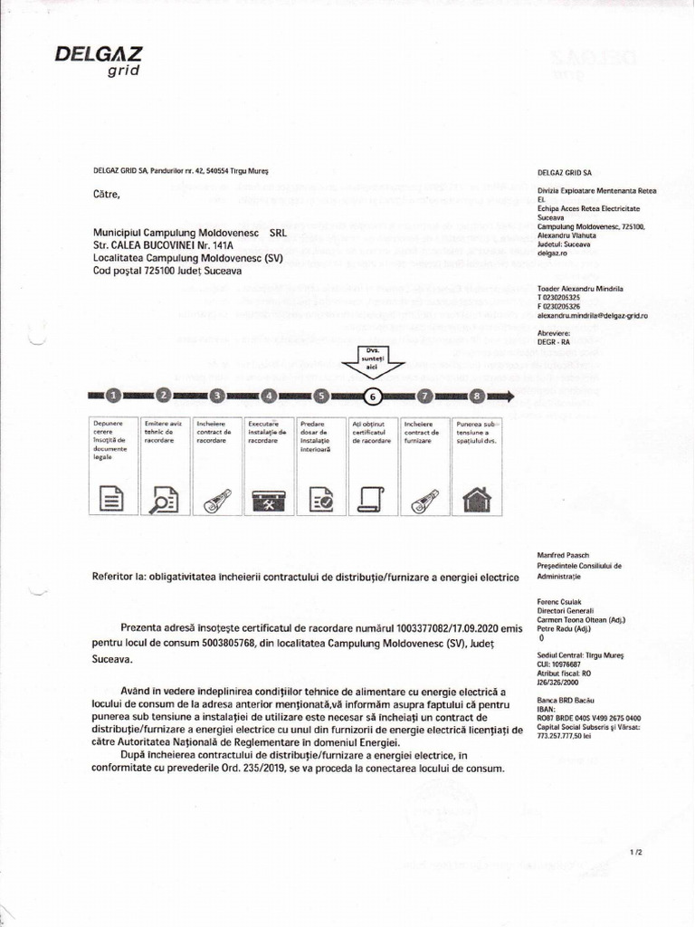 Scan Certificat de Racordare NLC 5003805768 | PDF