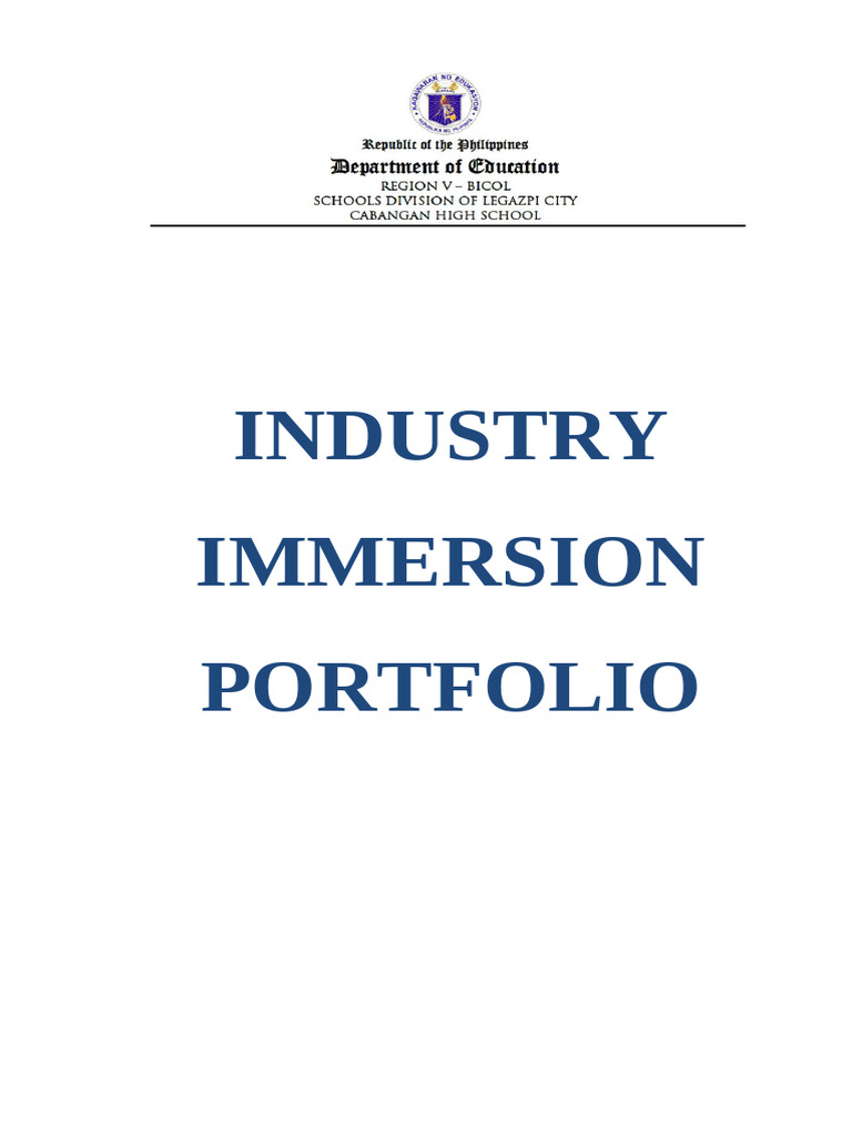IMMERSION PORTFOLIO-Template | PDF