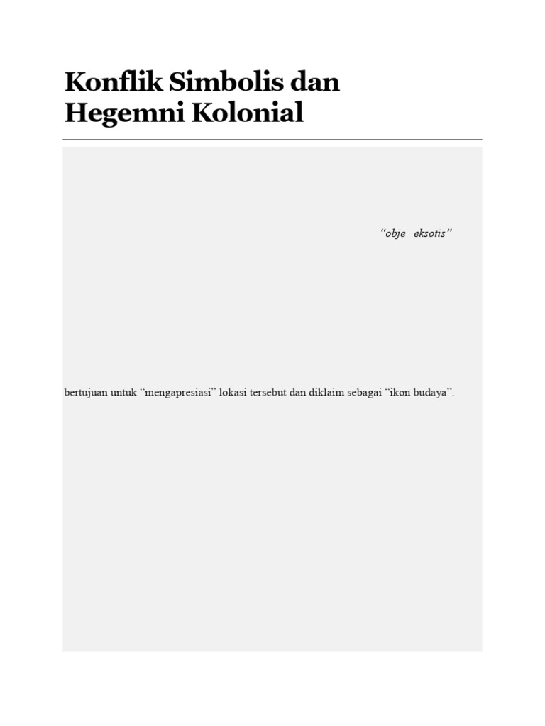 Konflik Simbolis dan Hegemoni Batak | PDF