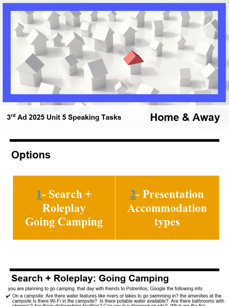 Copia de 3rd AD Unit 5 Speaking Tasks | PDF
