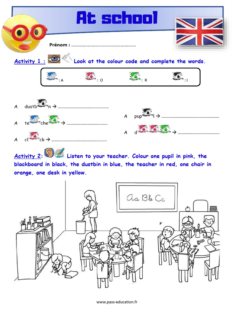 Classroom Vocabulary Exercises CE2 | PDF
