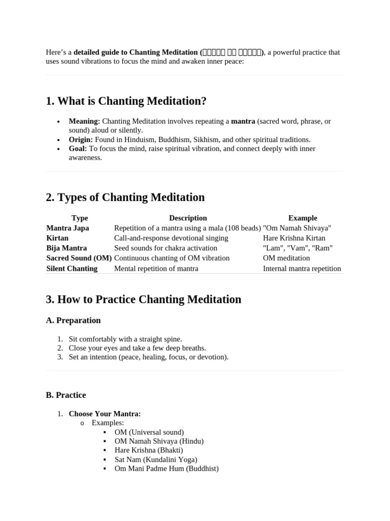 Chanting Meditation | PDF | Mantra | Meditation