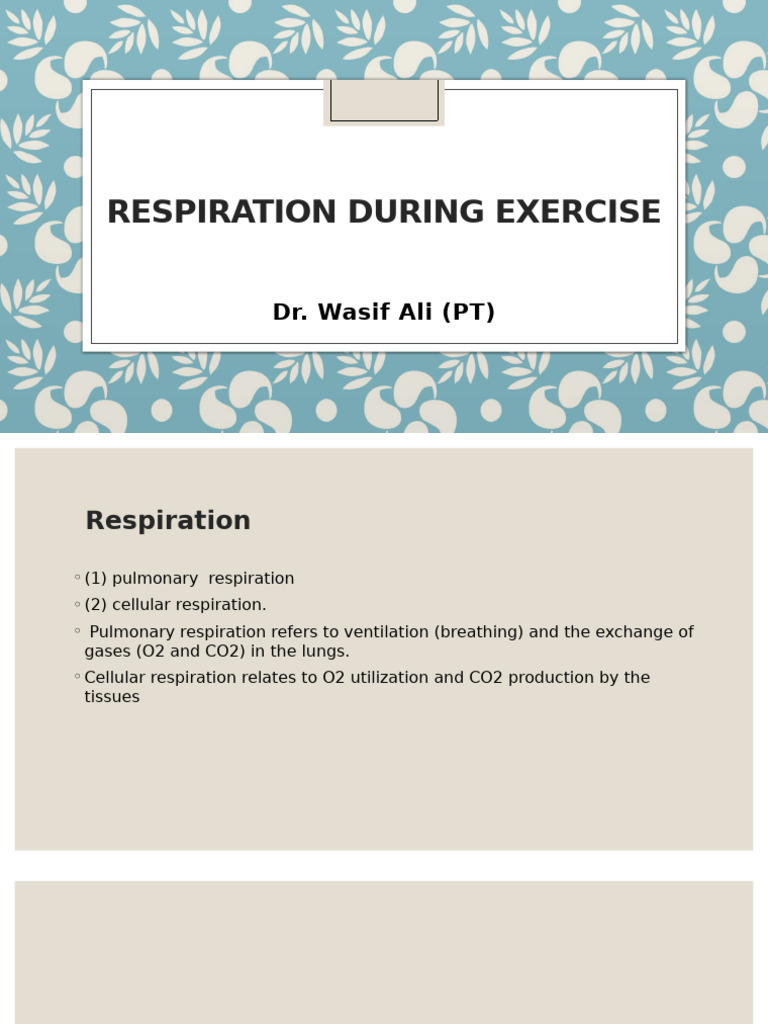 Respiration During Exercise 1 | PDF | Respiratory Tract | Respiratory ...