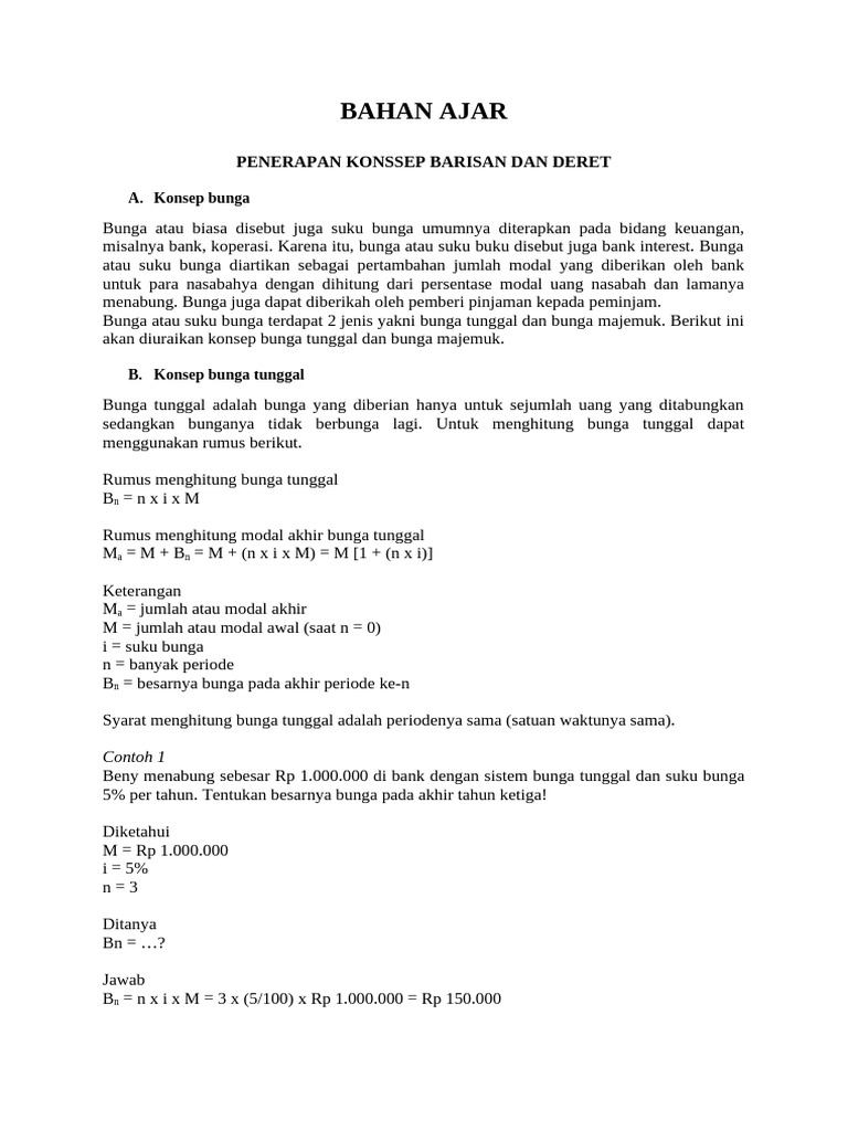 Konsep dan Rumus Bunga Keuangan | PDF