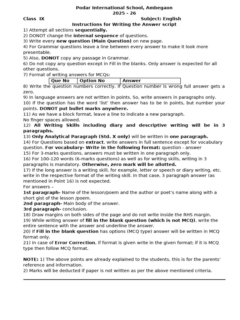 1751951295588.english - Instructions For Writing The Answer Script ...