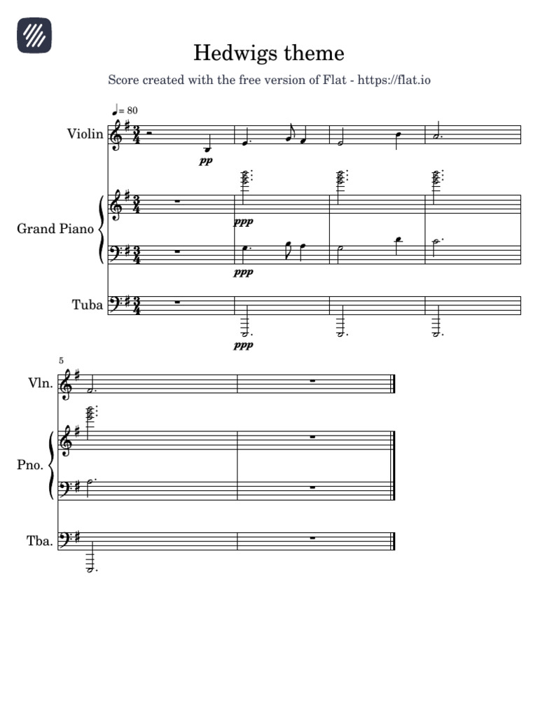 Hedwig's Theme Sheet Music Scores | PDF