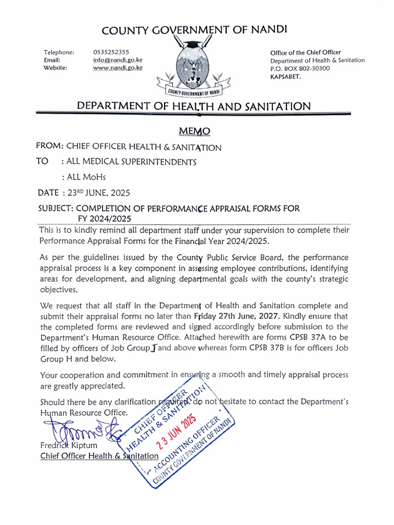 Completion of Performance Appraisal For Fy 2024-225 | PDF | Performance Appraisal ...