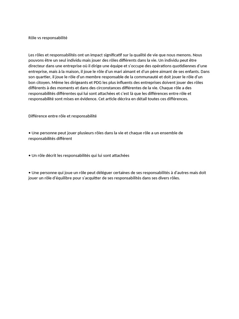 222définition-Rôle Et Responsabilités | PDF