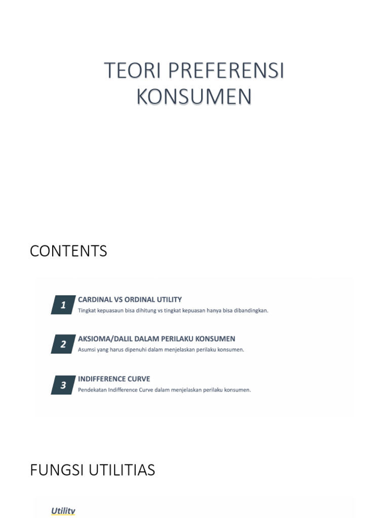 Teori Preferensi Konsumen | PDF