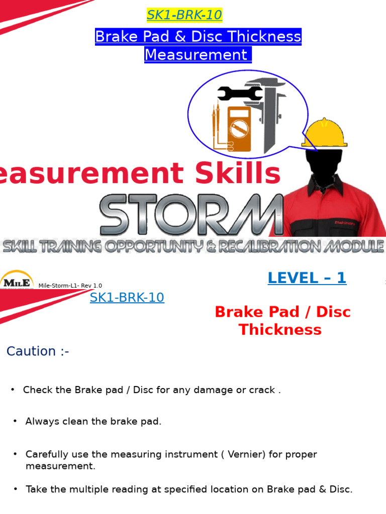 SK1-BRK-10-Brake Pad and Disc Thickness Measurement-Rev 1.0 | PDF ...