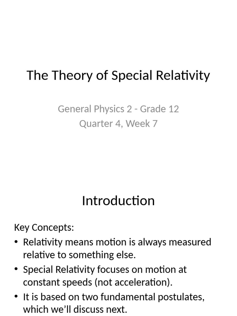 Special Relativity Presentation 2 | PDF | Special Relativity | Theory ...
