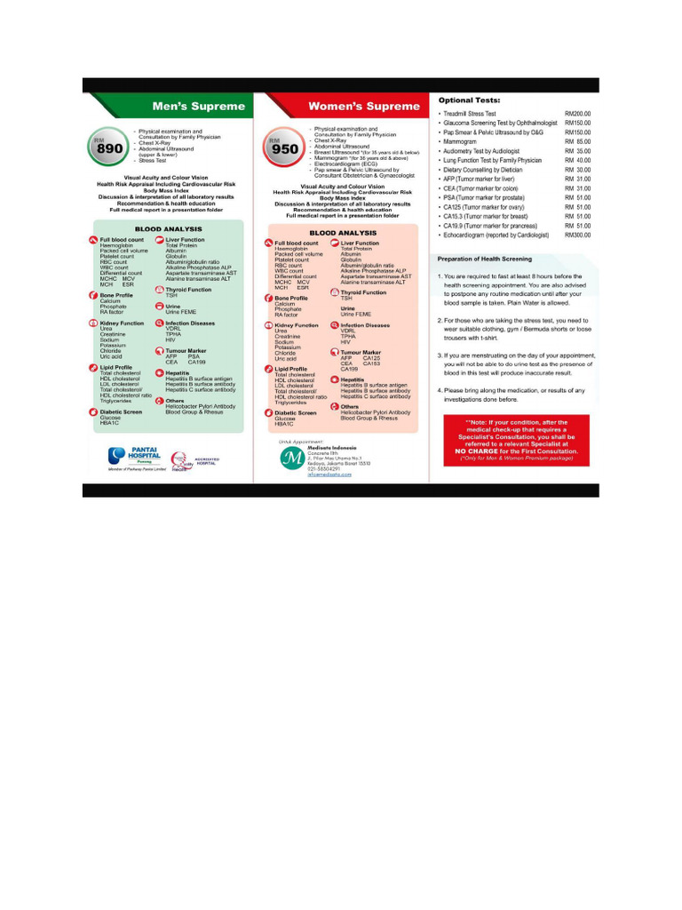 Promo Mcu Pantai Hospital Penang | PDF