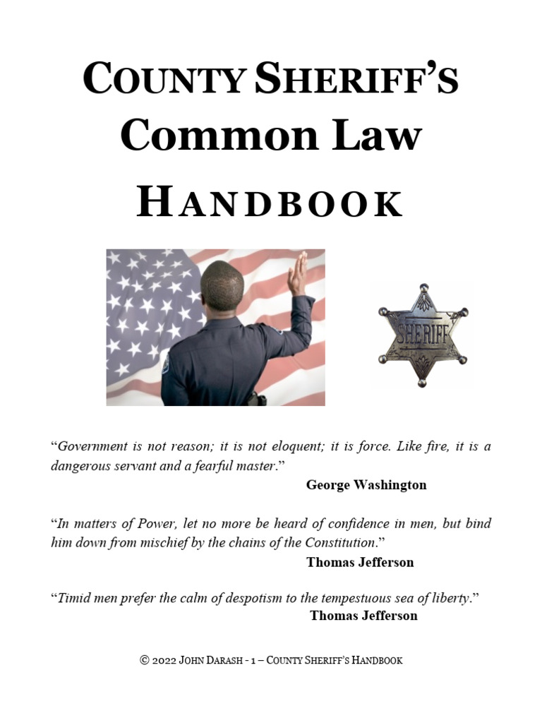 Sheriffs Common Law Handbook 07-02-22 | PDF | Title 18 Of The United ...