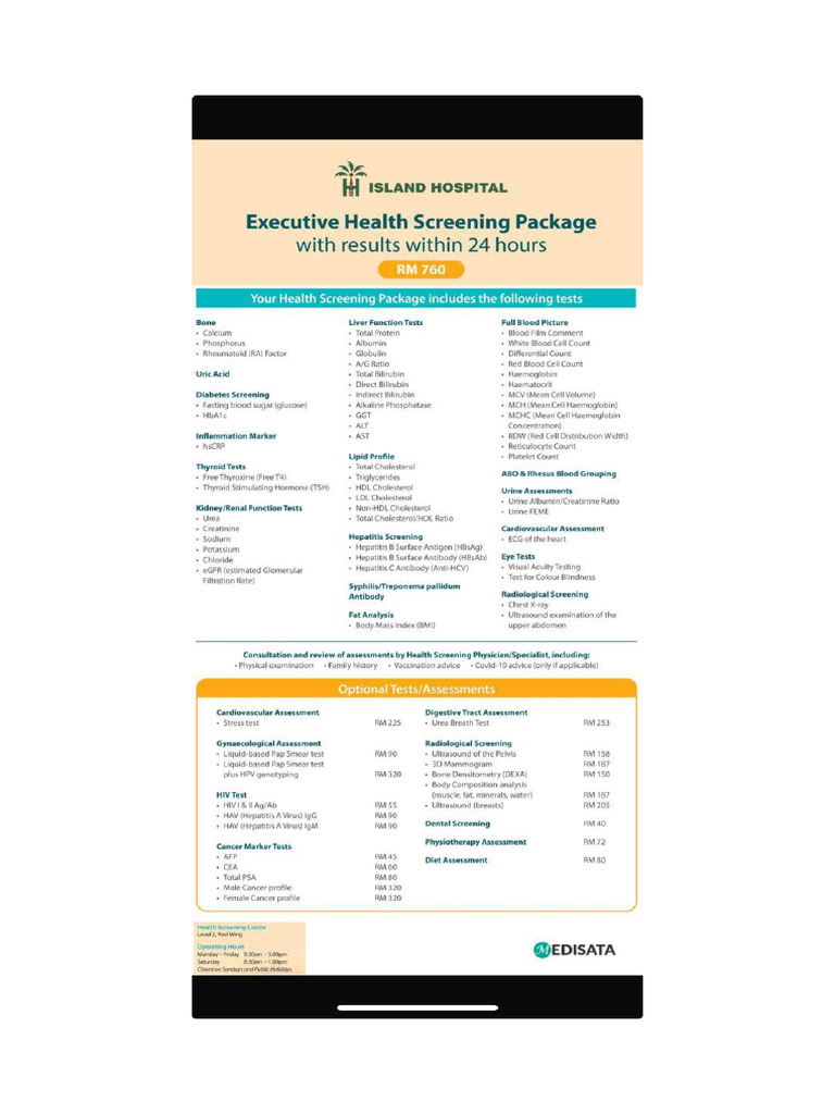 Promo Mcu Island Hospital Penang | PDF