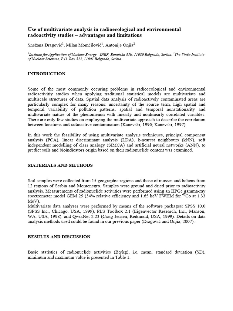 M33 - 21 Use of Multivariate ... - Advantages and Limitations, Bergen ...
