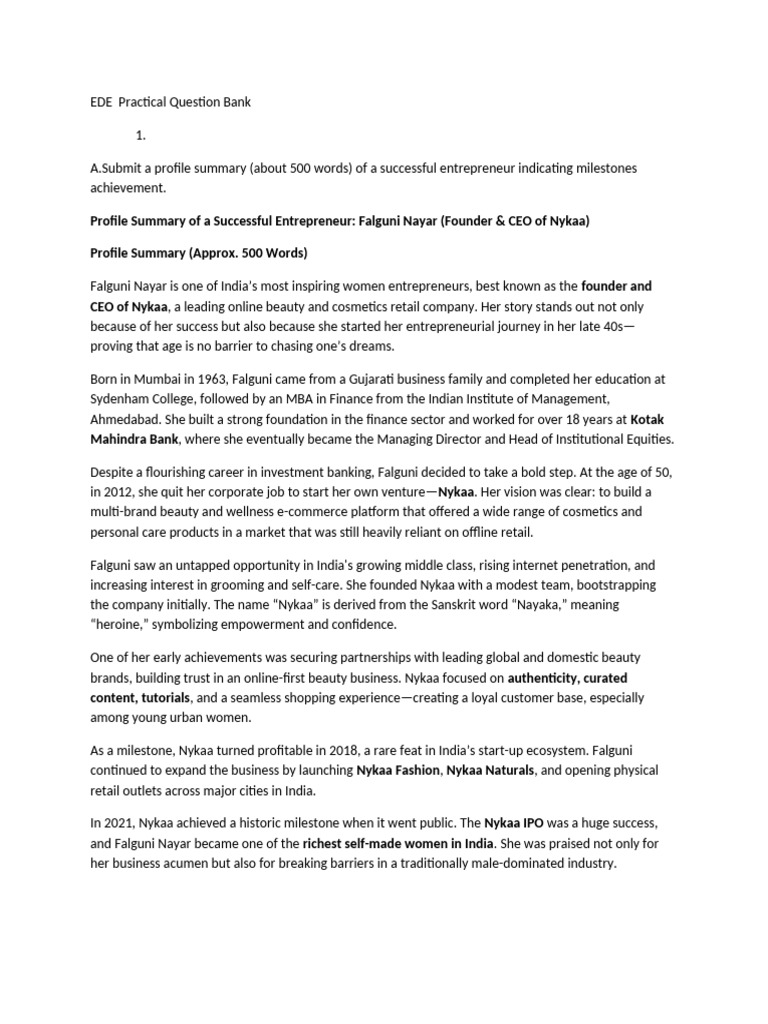 EDE Practical Question Bank | PDF | Internet Of Things | Entrepreneurship