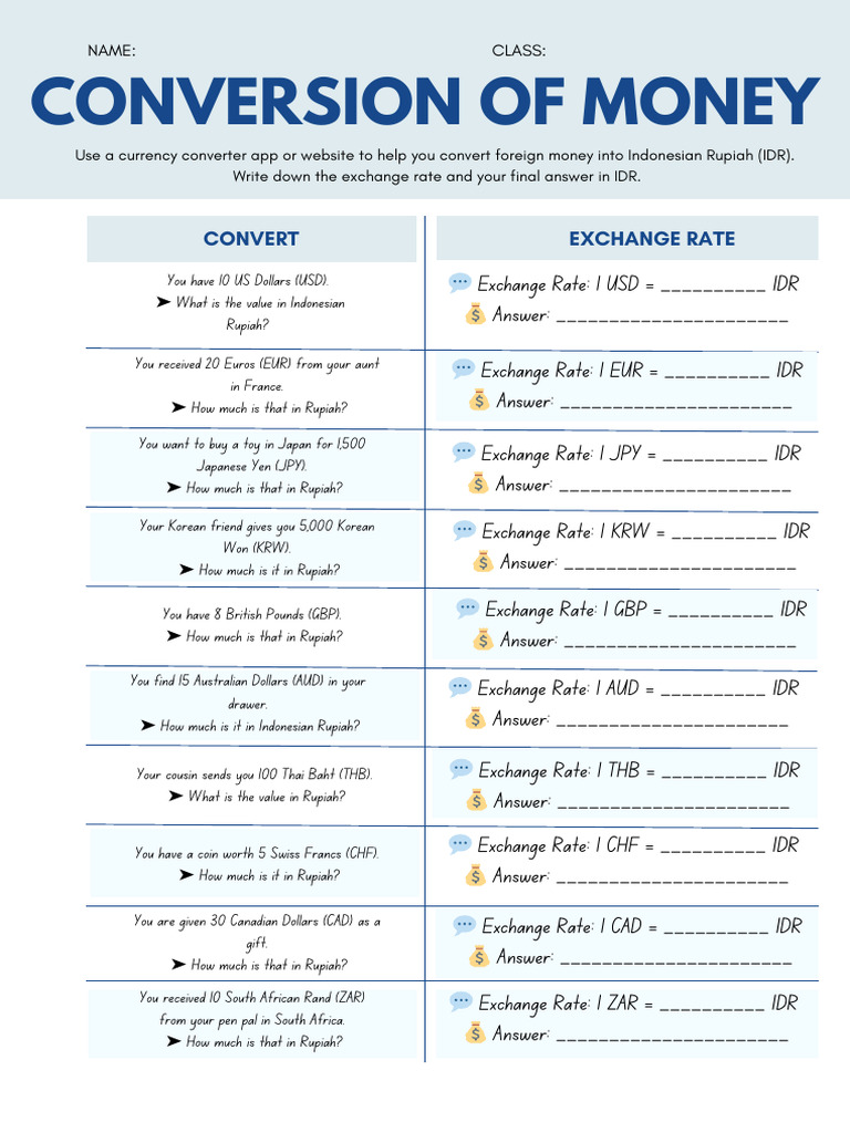 Currency Conversion to Rupiah Guide | PDF | Indonesian Rupiah ...