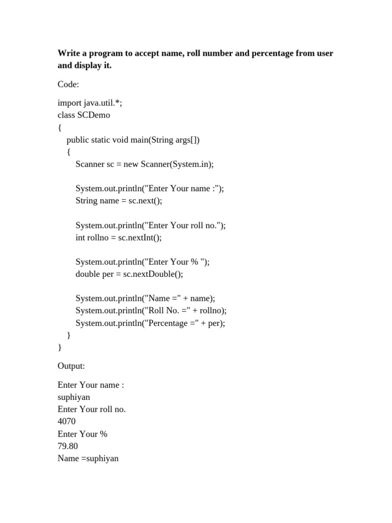 Java Practical SCDemo | PDF