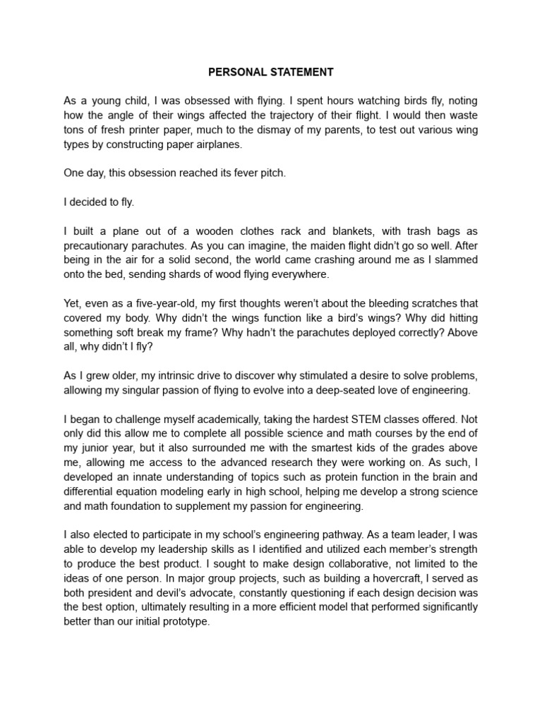 Personal Statement Sample | PDF