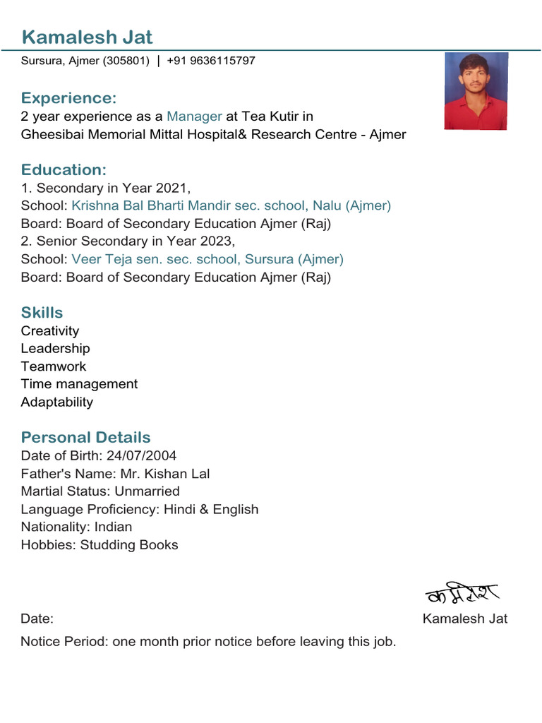 Kamlesh CV Resume | PDF