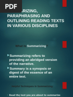 Summary vs. Outline: Key Differences | PDF | Grammatical Tense ...