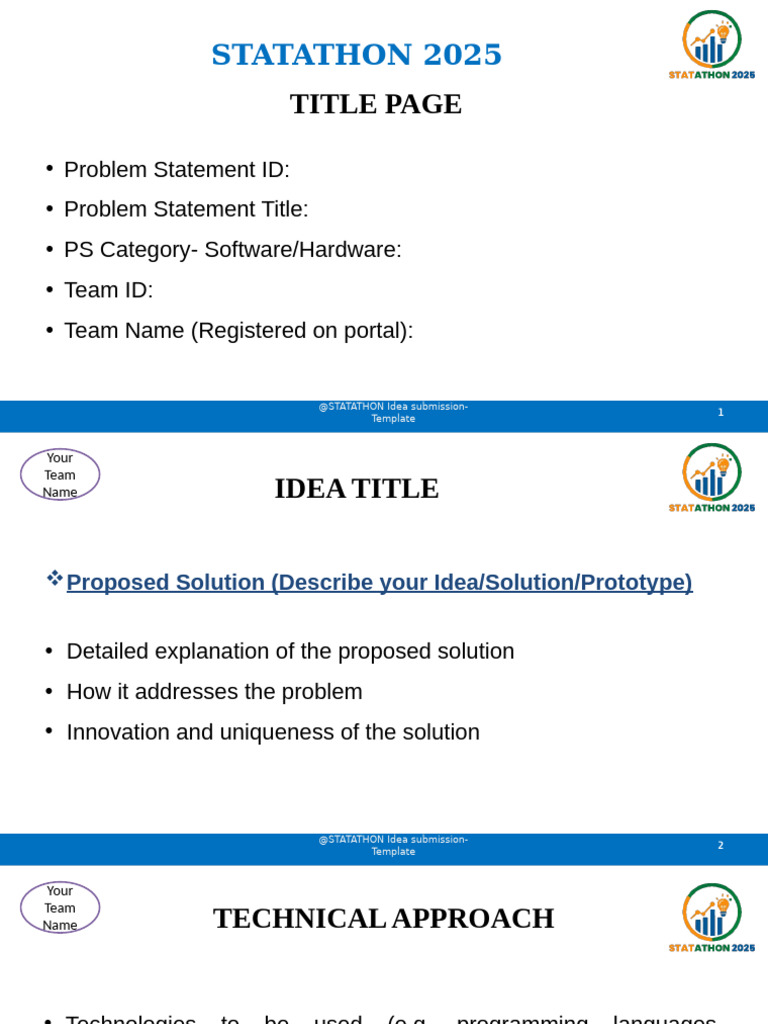 Statathon 2025 Idea Submission Guide | PDF | Microsoft Power Point ...