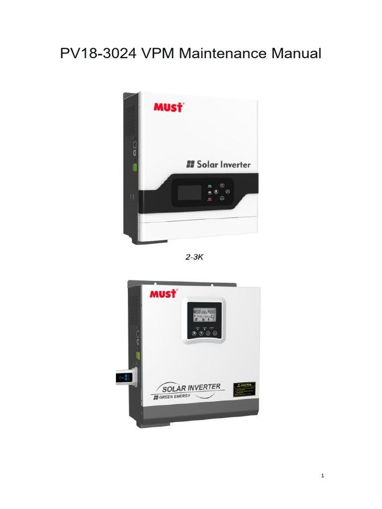 PV18-3024 VPM Maintenance Guide | PDF | Power Inverter | Electrical Network
