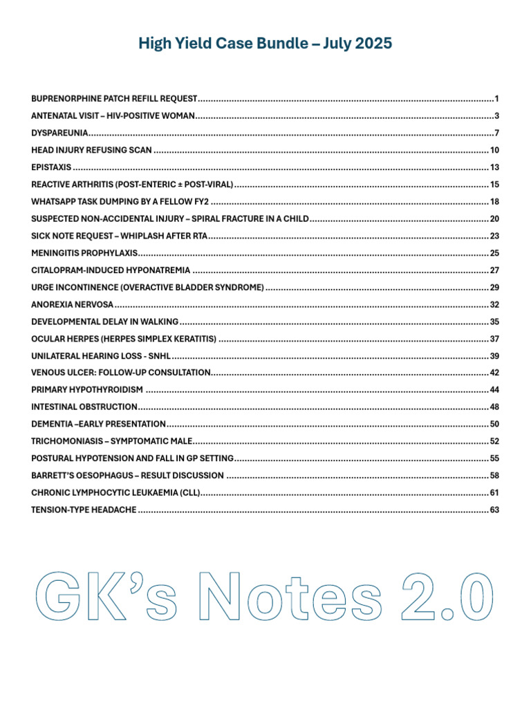 High Yield PLAB 2 Revision Bundle | PDF | Opioid | Analgesic
