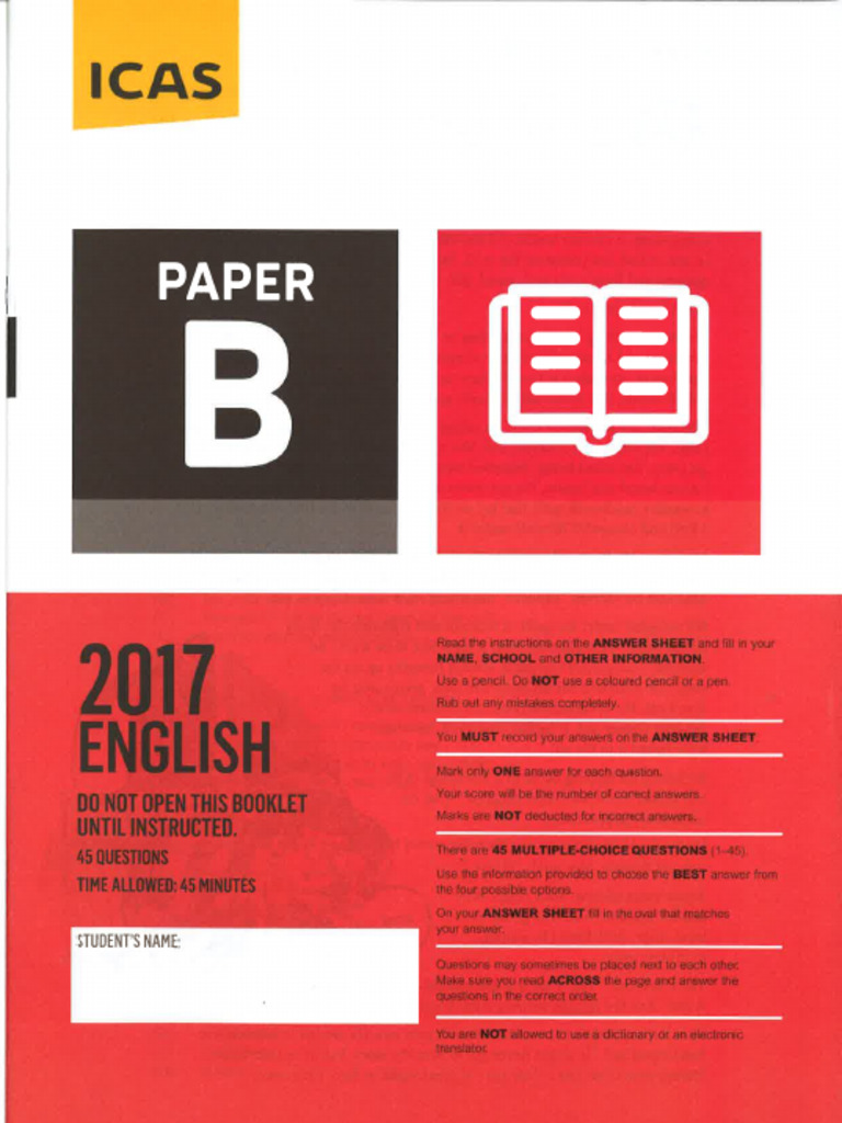 2017 ICAS English Paper B | PDF