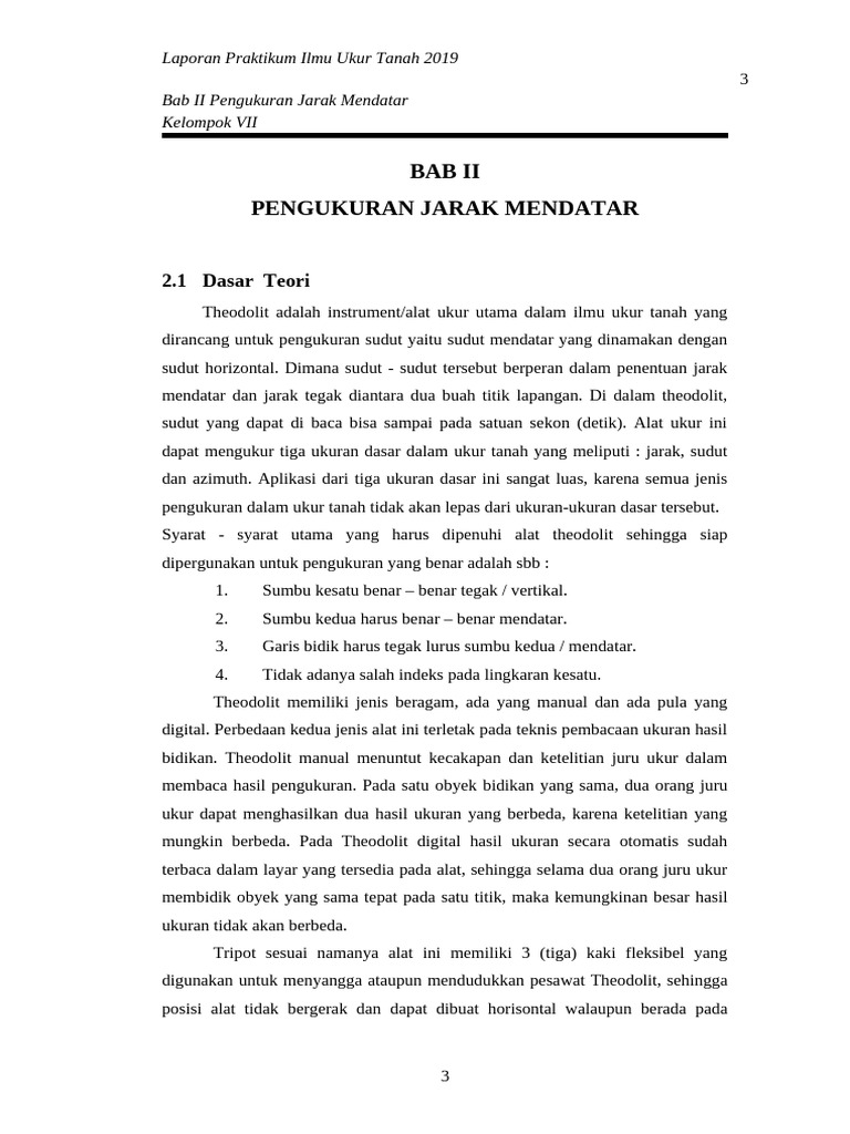 Bab Ii Pengukuran Jarak Mendatar | PDF