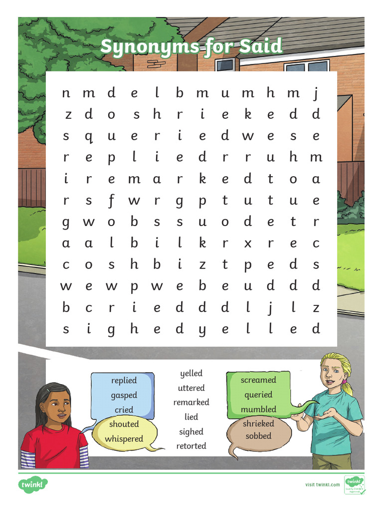 T TP 1709559299 Synonyms For Said Word Search Ver 2 | PDF