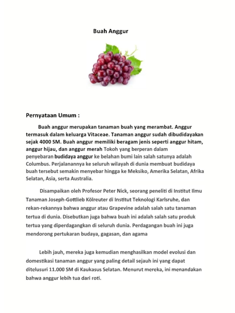 Observasi Pohon Anggur | PDF