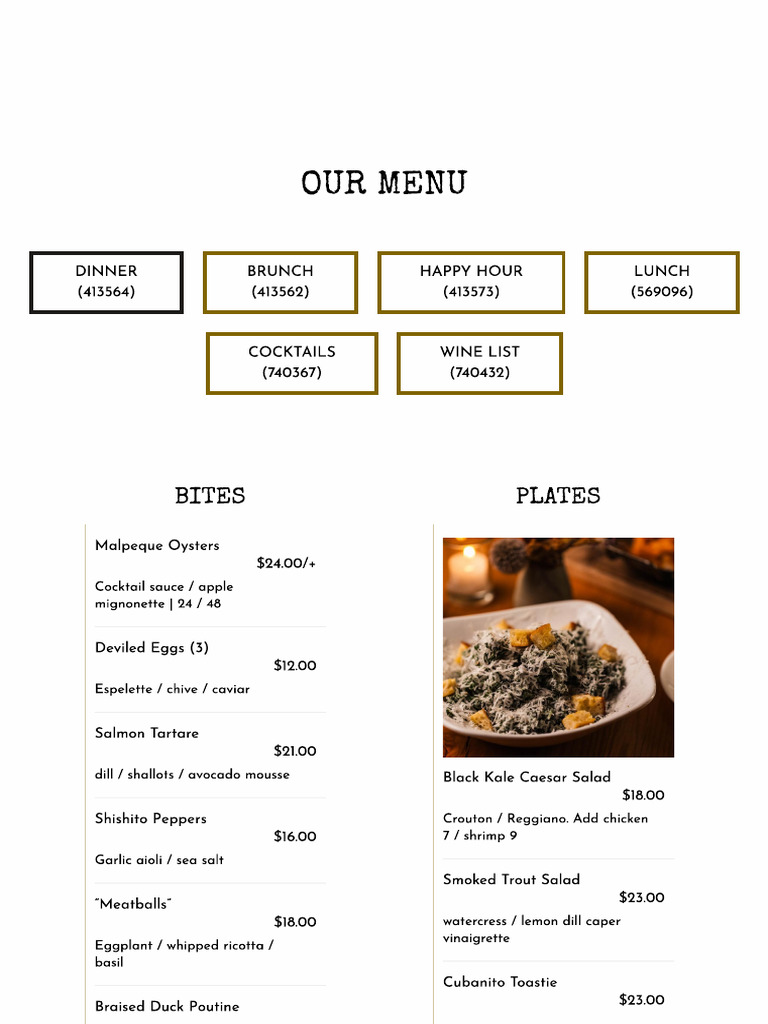 The Warren Menu | PDF