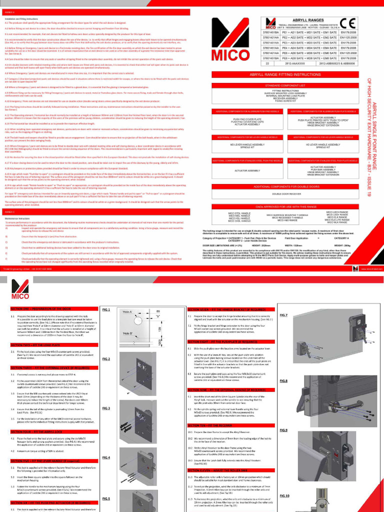 MICO Abryll Installation Booklet Issue 01 | PDF