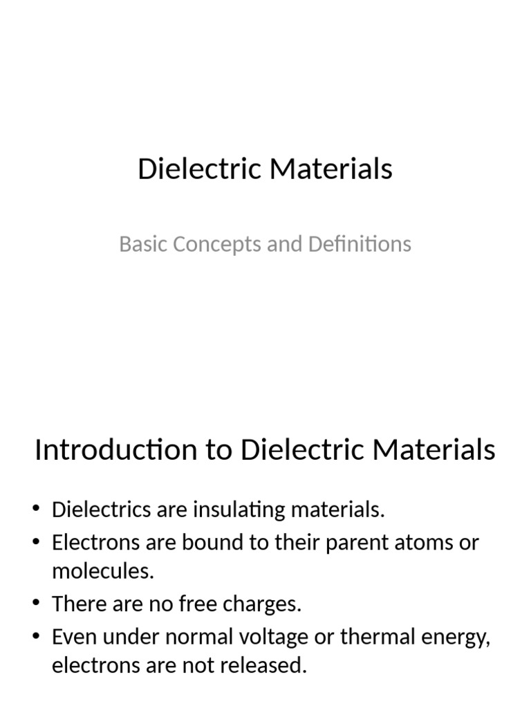 Dielectric Materials Presentation | PDF