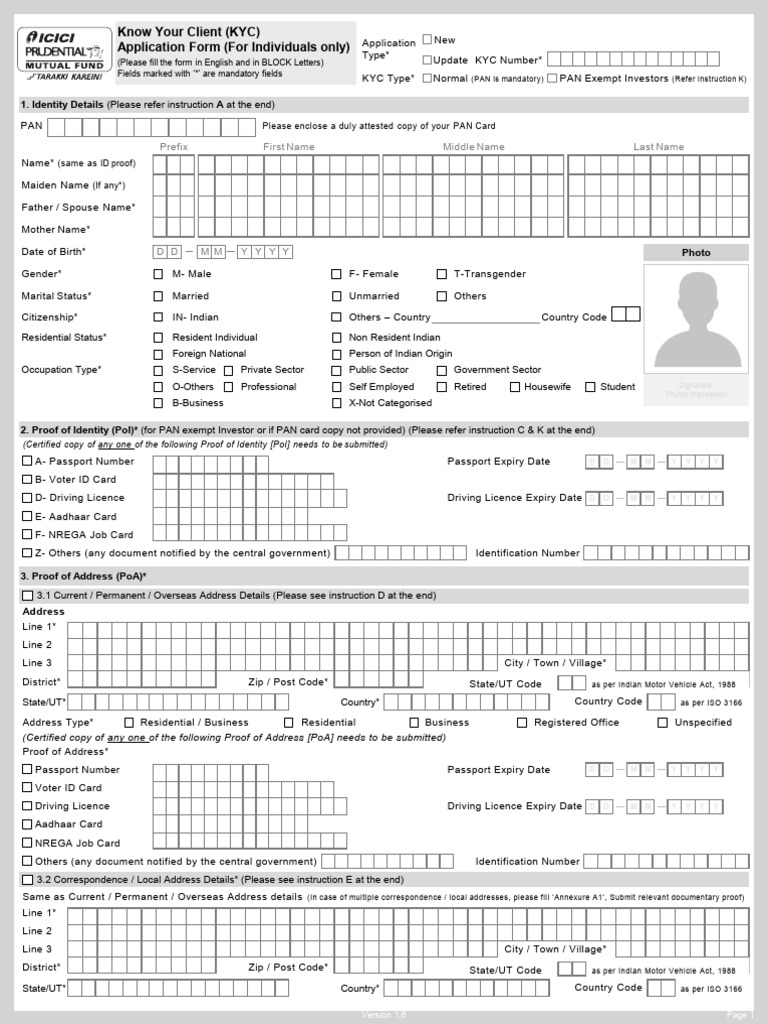 CKYC Individual Form | PDF | Identity Document | Driver's License