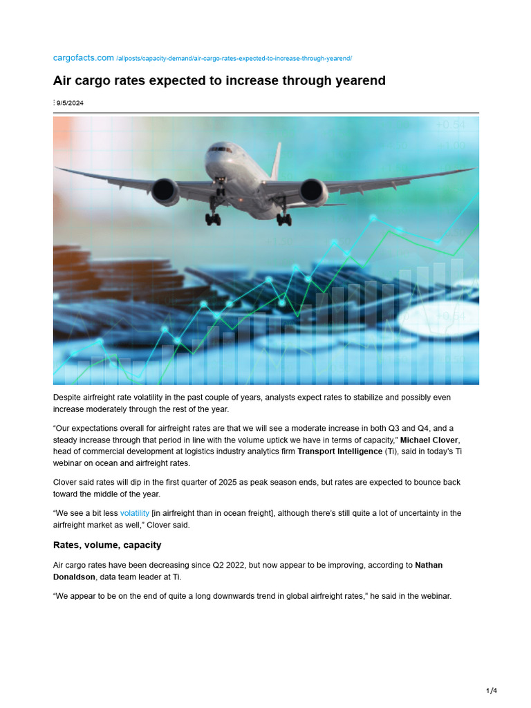 Air Cargo Rates Expected To Increase Through Yearend | PDF | E Commerce ...