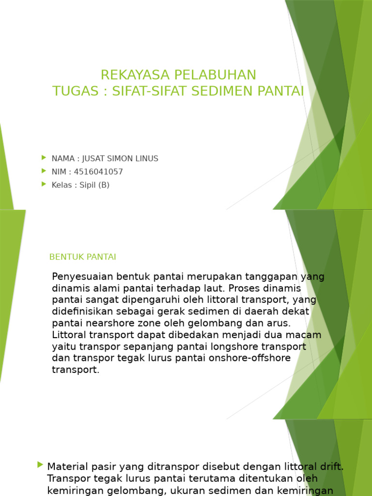 Sifat Sedimen Pantai dan Prosesnya | PDF