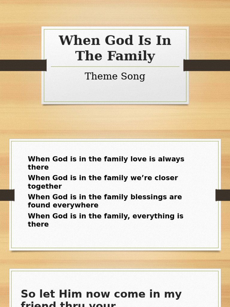 When God Is in the Family Lyrics | PDF