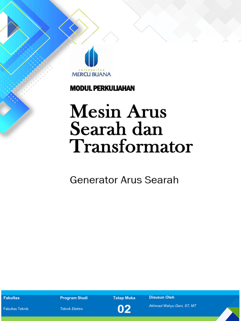 Modul Mesin Arus Searah dan Transformator | PDF