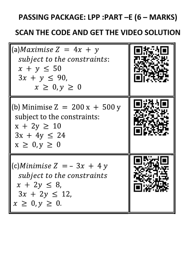 Passing Package: Lpp:Part - E (6 - Marks) Scan The Code and Get The ...